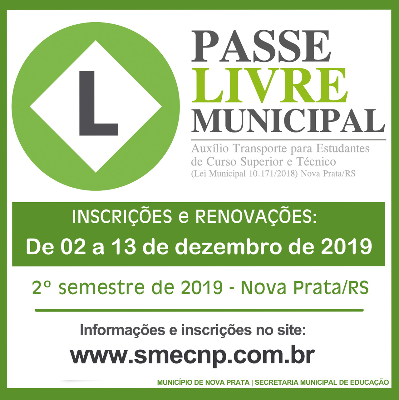 Nova Prata abre inscrições e renovações para programa municipal de ...