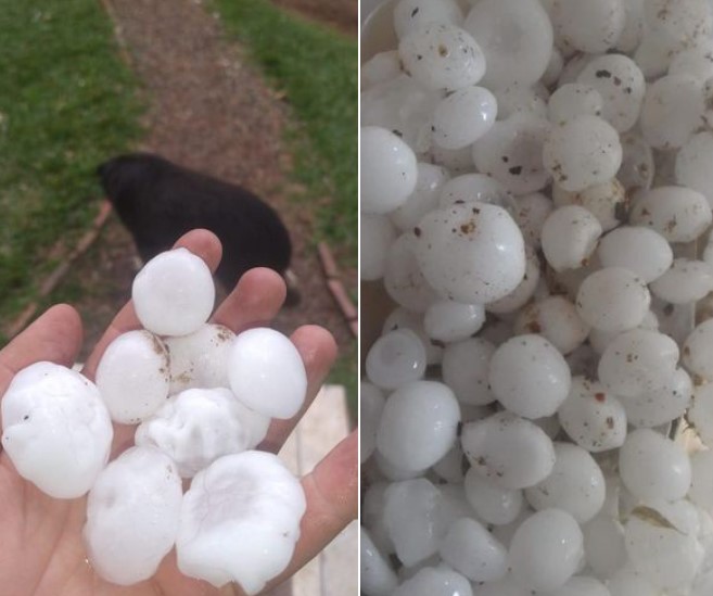 Granizo médio a grande é registrado no RS, temporal de granizo forte é ...